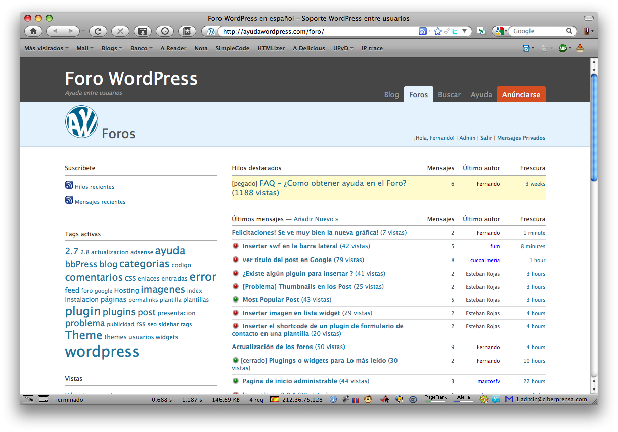 Nuevo diseño y funcionalidades en el foro @ Ayuda WordPress