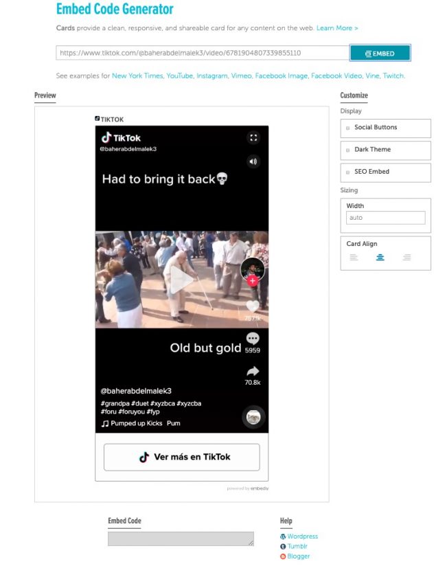TikTok en WordPress @ Ayuda WordPress