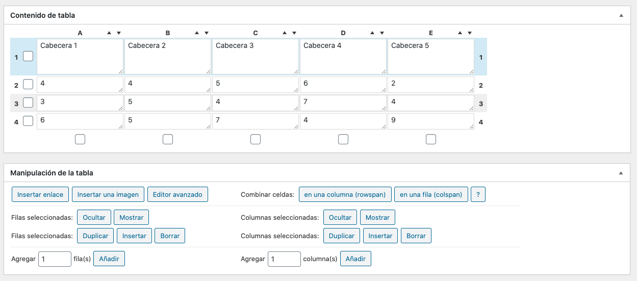 Cómo crear tablas y gráficos fácilmente y gratis en WordPress @ Ayuda ...