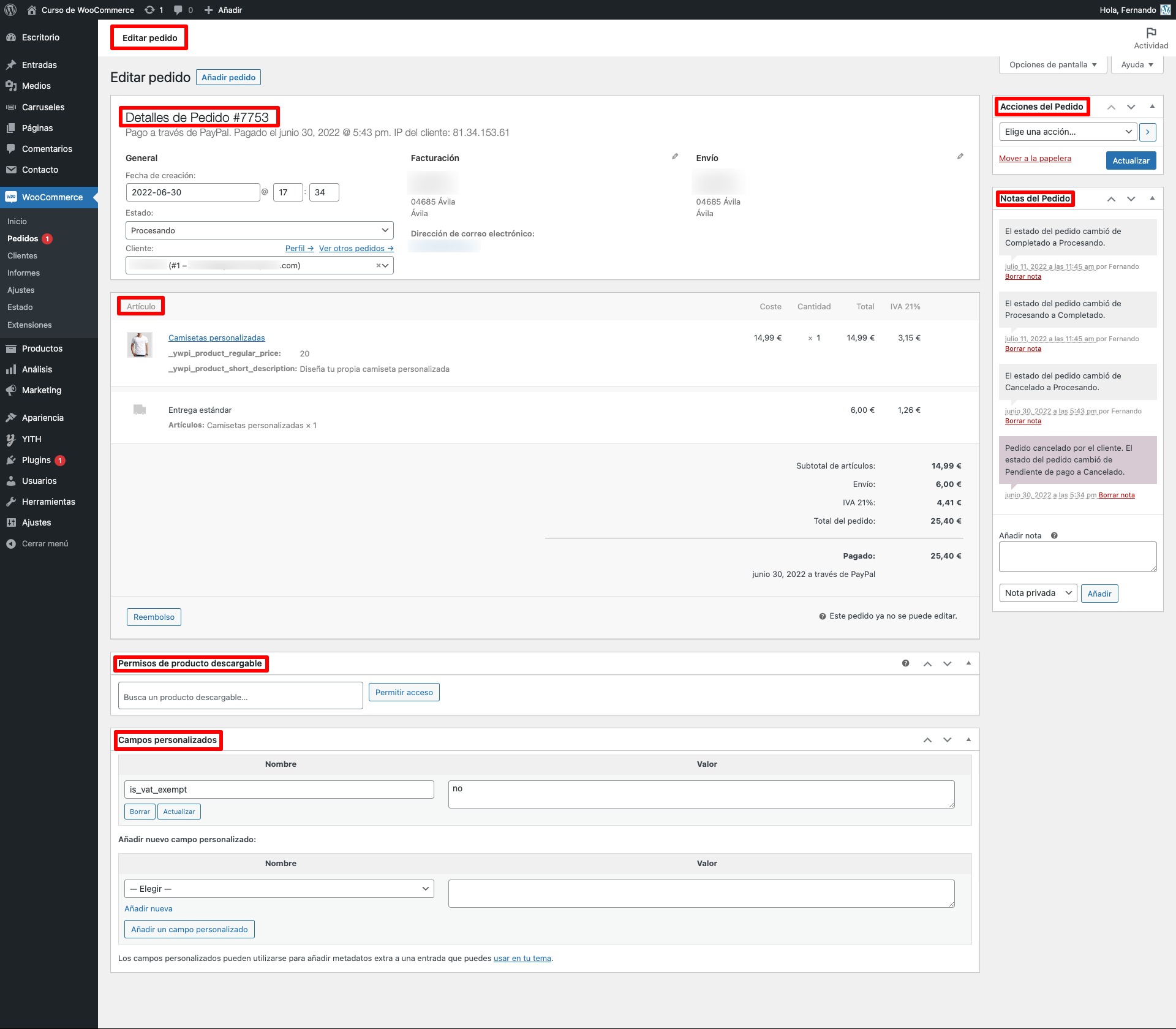 Estados de pedido y gestión de pedidos en WooCommerce @ Ayuda WordPress