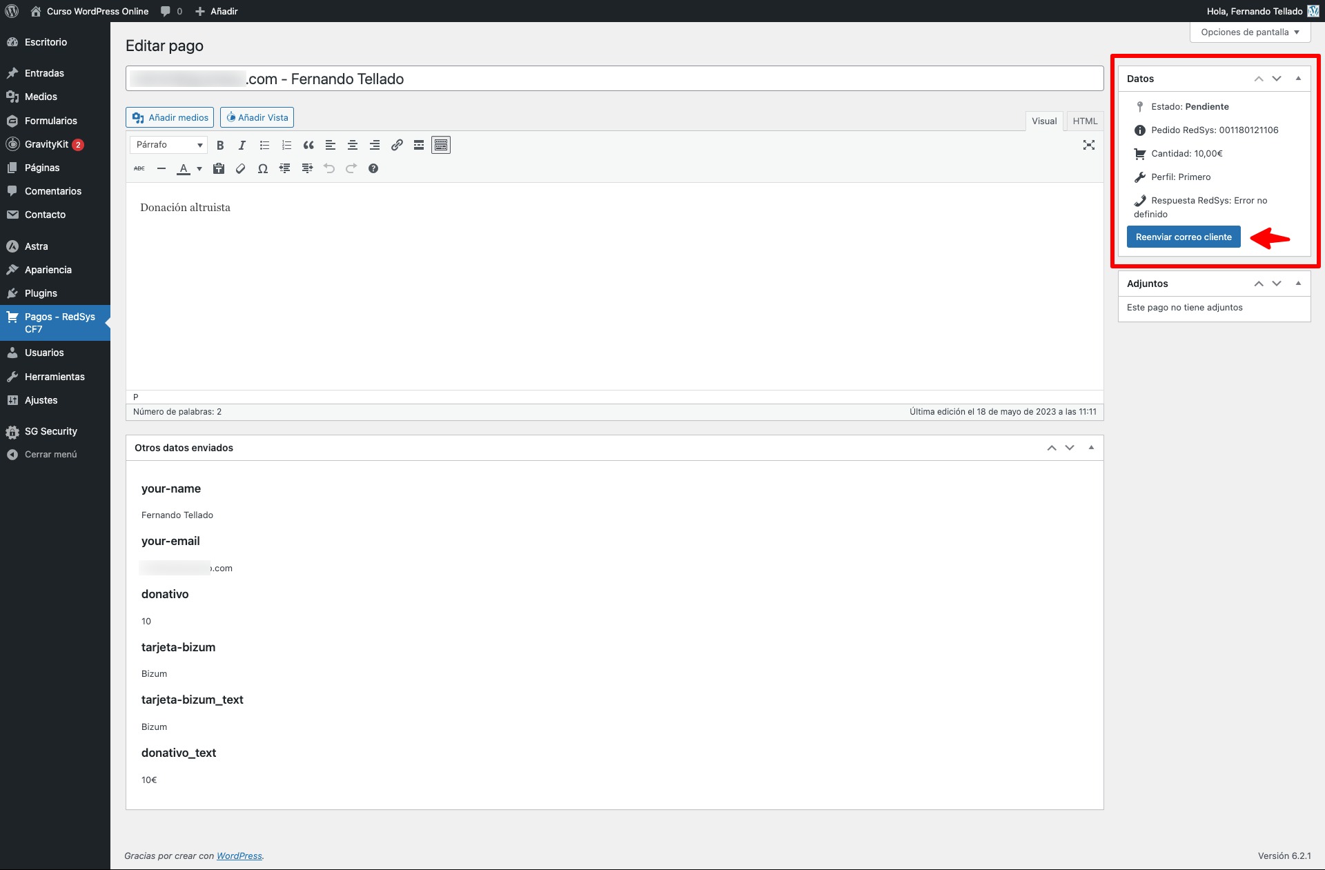 Cobrar usando Bizum y RedSys desde formularios de Contact Form 7 ¿qué ...