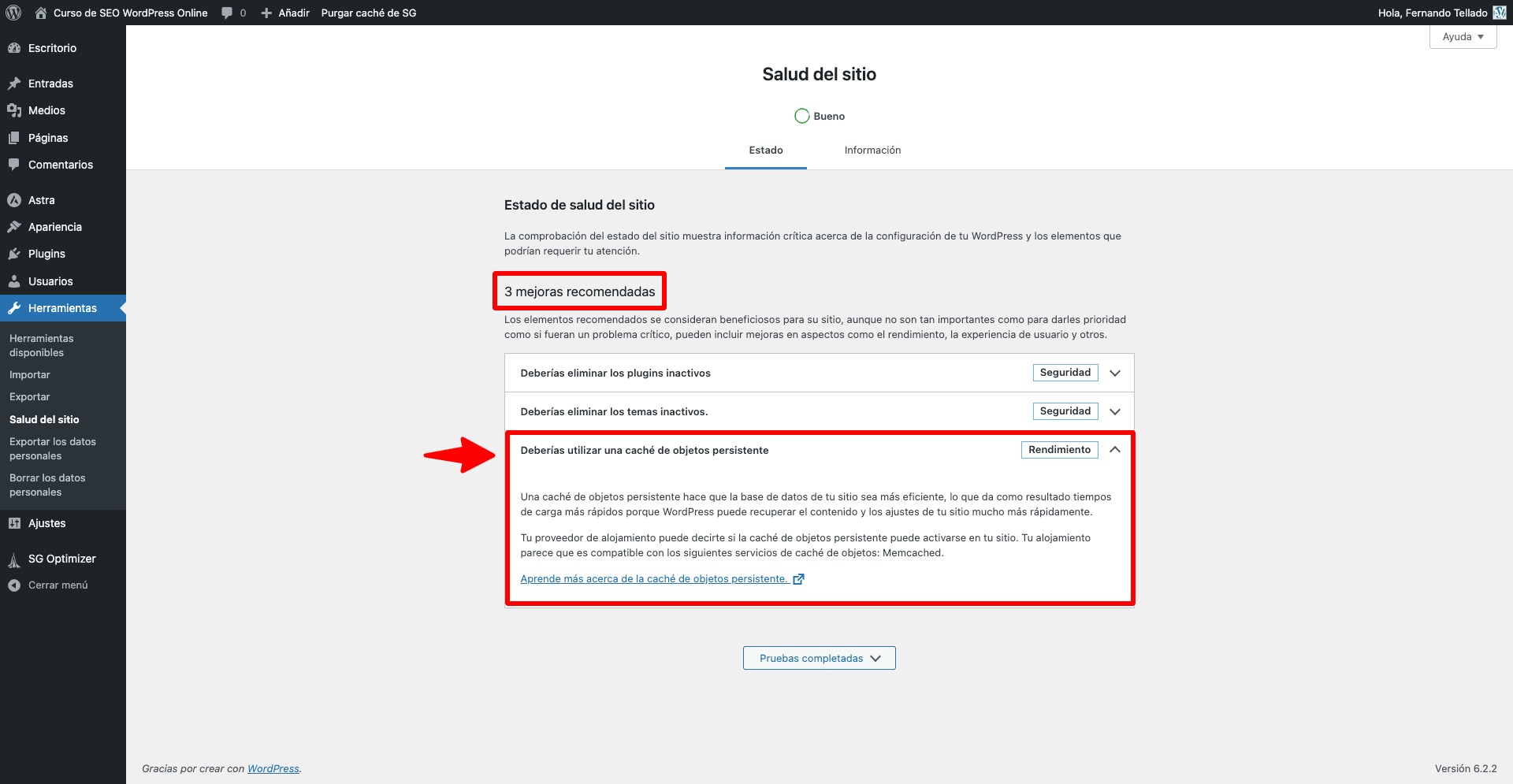 Caché de objetos (persistente) para todos @ Ayuda WordPress