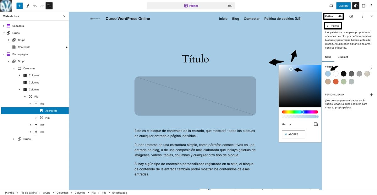 ¿Cómo se añade CSS personalizado en los temas de bloques? @ Ayuda WordPress