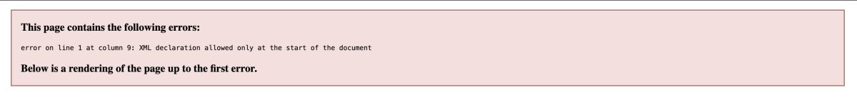 Error En El Mapa Del Sitio De Xml Declaration Allowed Only At The Start Of The Document