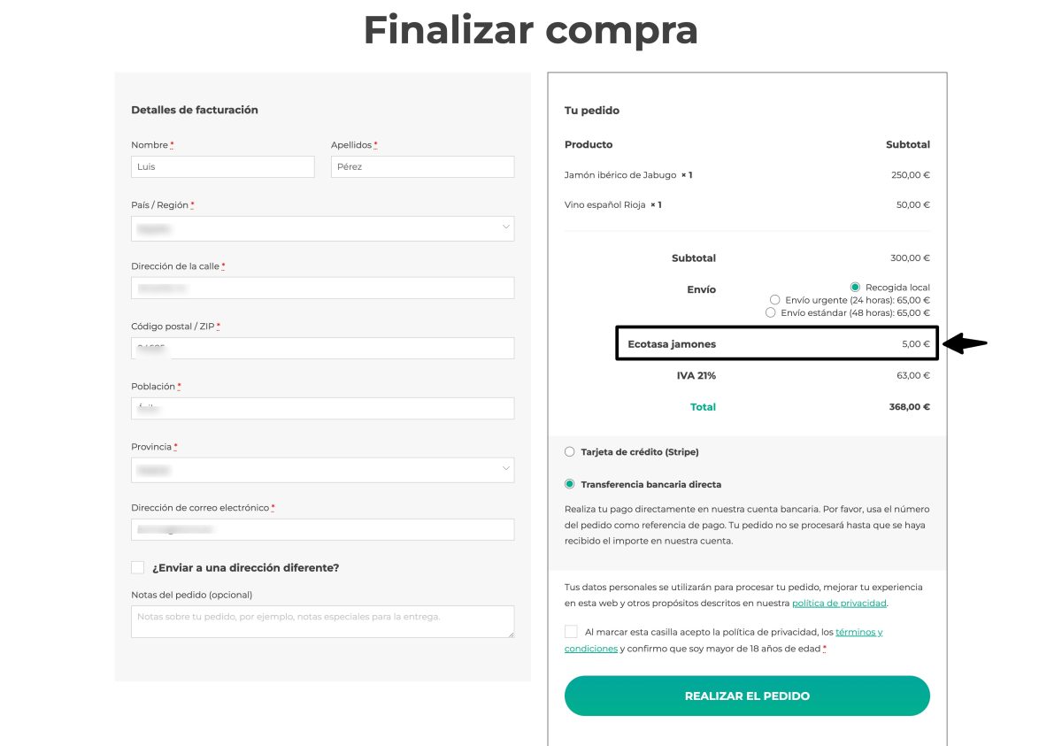 Cómo añadir costes fijos o ecotasas al finalizar compra en WooCommerce ...