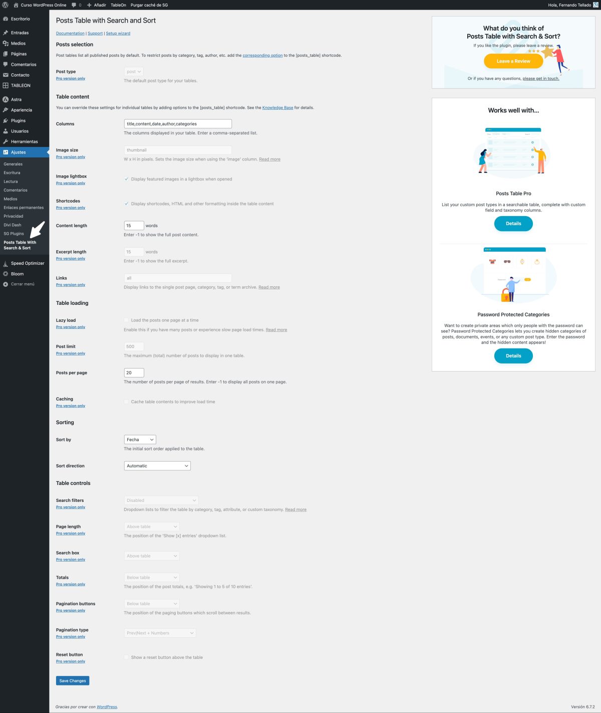 Cómo crear una tabla de tus entradas con buscador automático y filtrado @ Ayuda WordPress