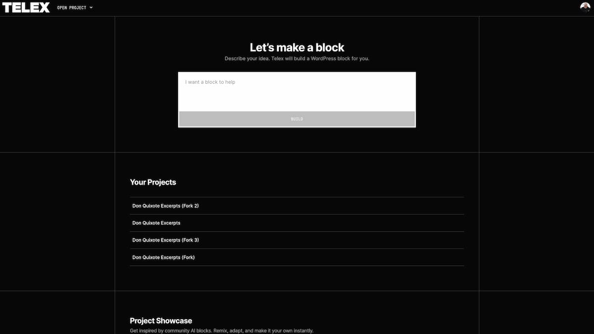 Crea bloques WordPress sin una línea de código, solo con un prompt: Telex AI @ Ayuda WordPress